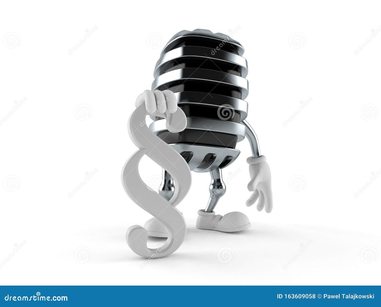 Microphone Character with Paragraph Symbol Stock Illustration ...