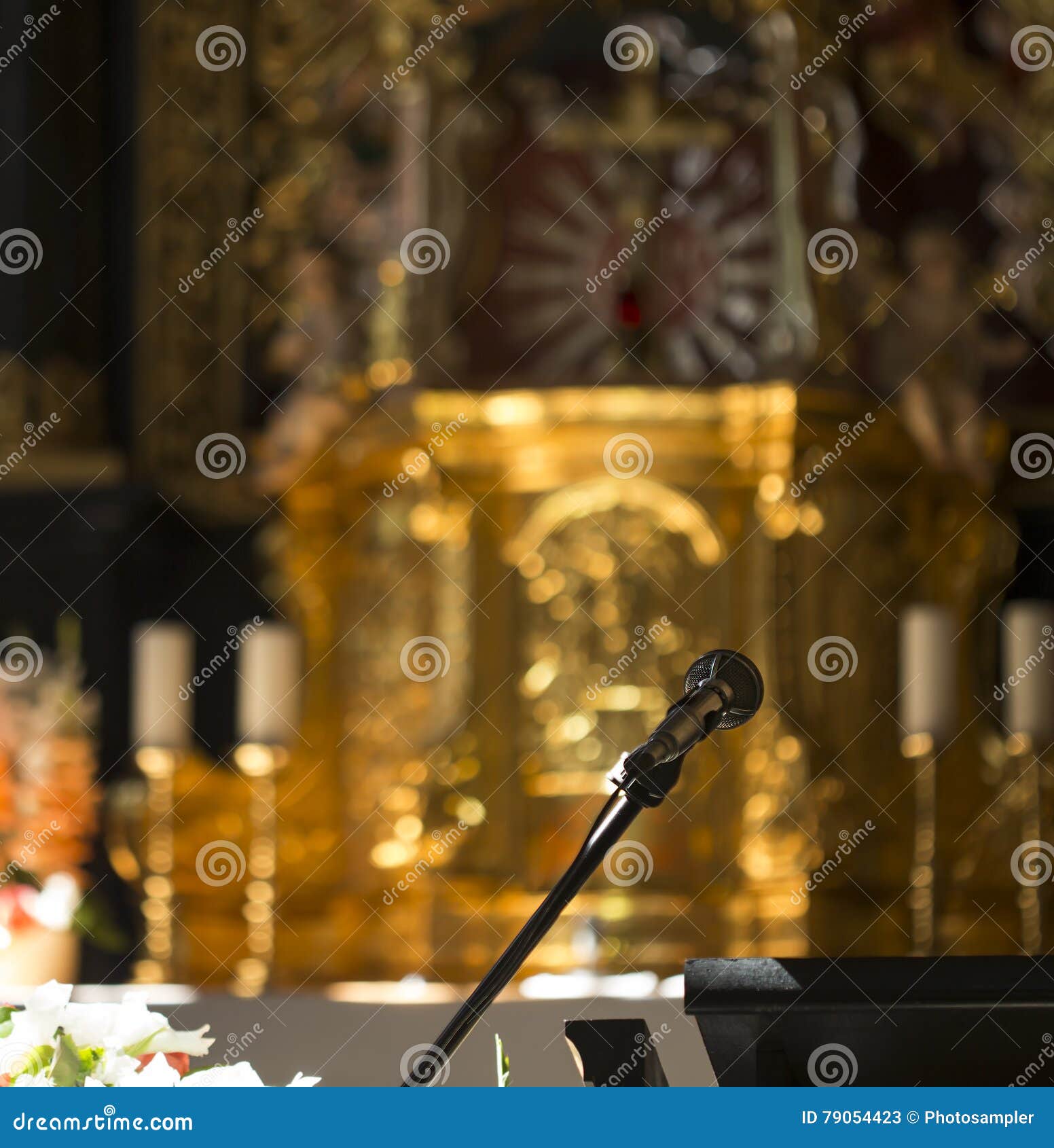 Microphone in church stock image. Image of pray, audio - 79054423