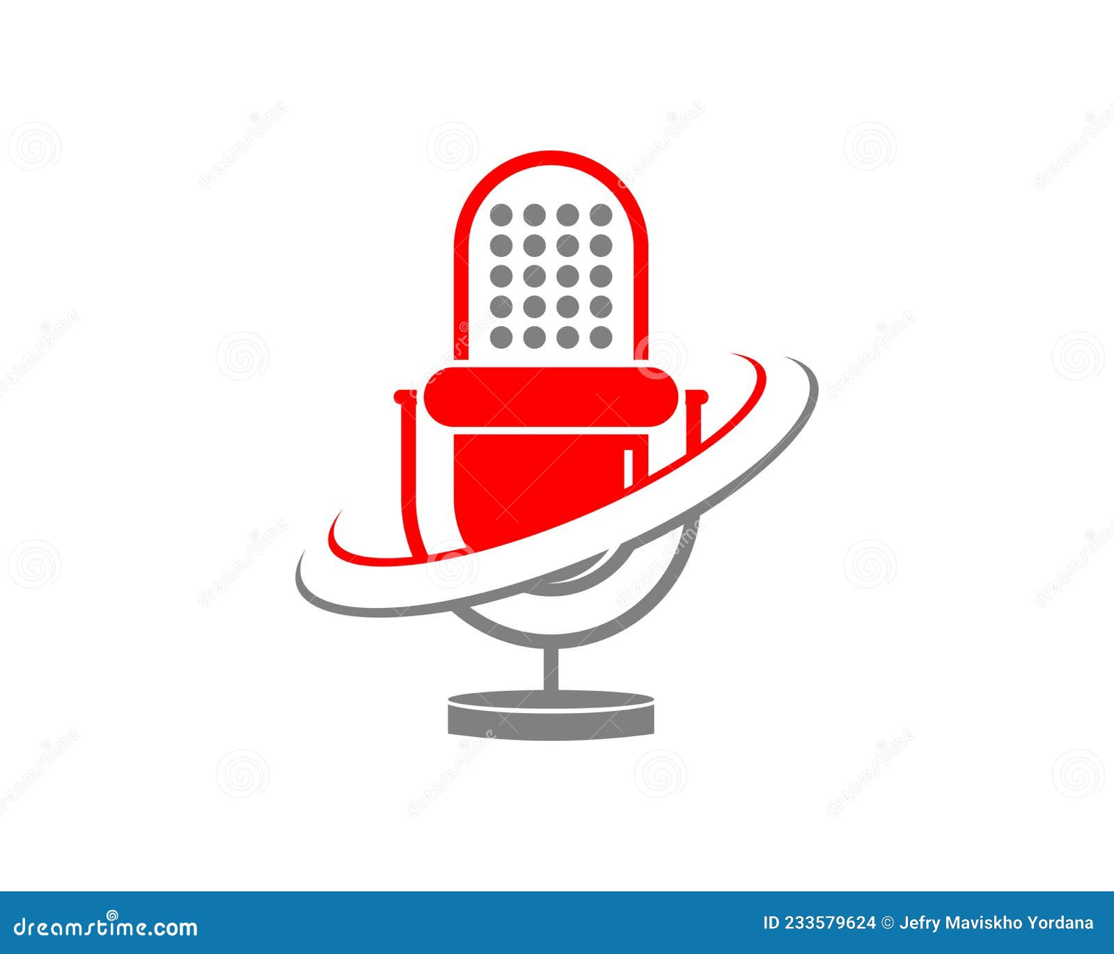 Microphone with Circle Slices Logo Stock Illustration - Illustration of ...