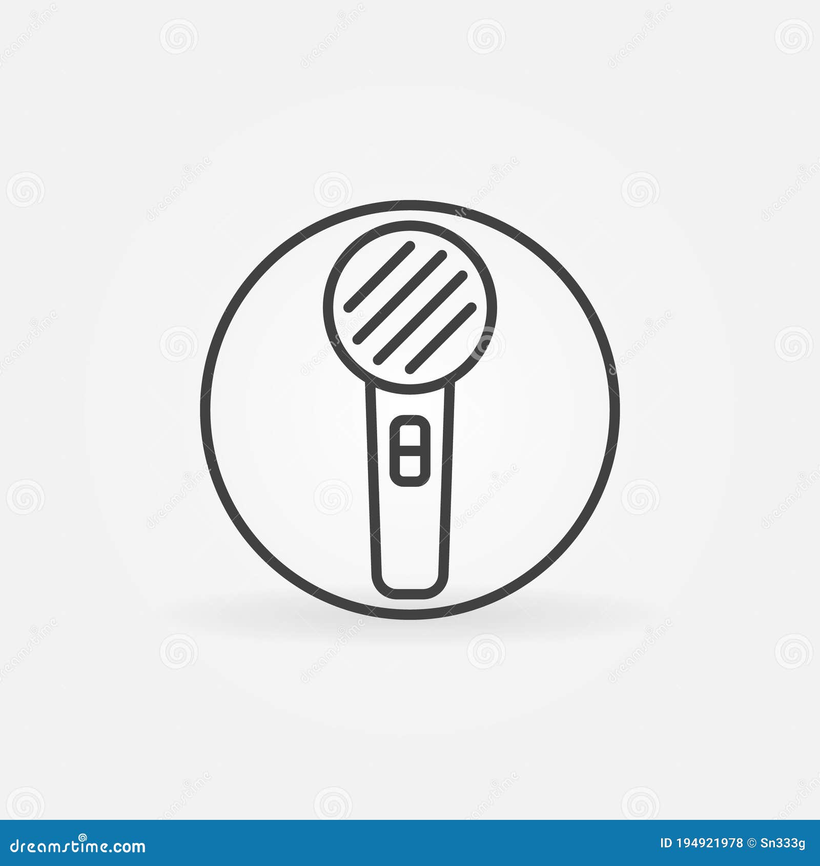 Microphone in Cirlce Vector Thin Line Concept Round Icon Stock Vector ...