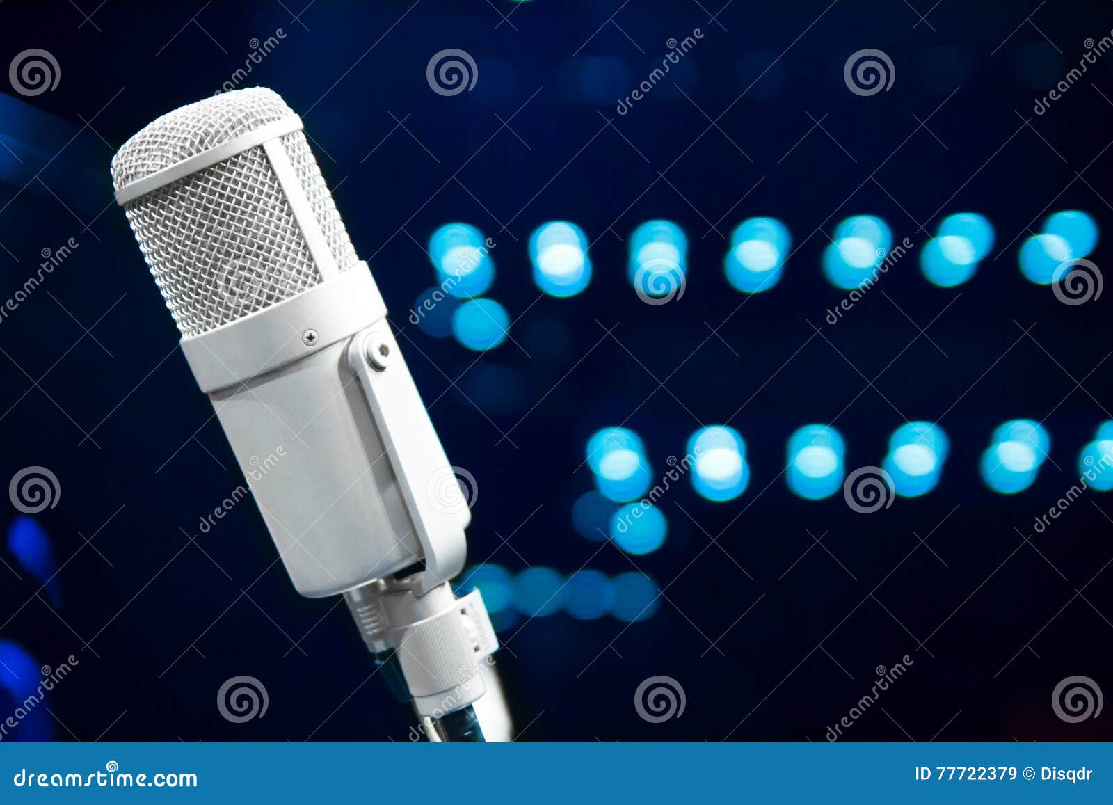 Microphone Close Up in Concert Hall Stock Image - Image of live ...