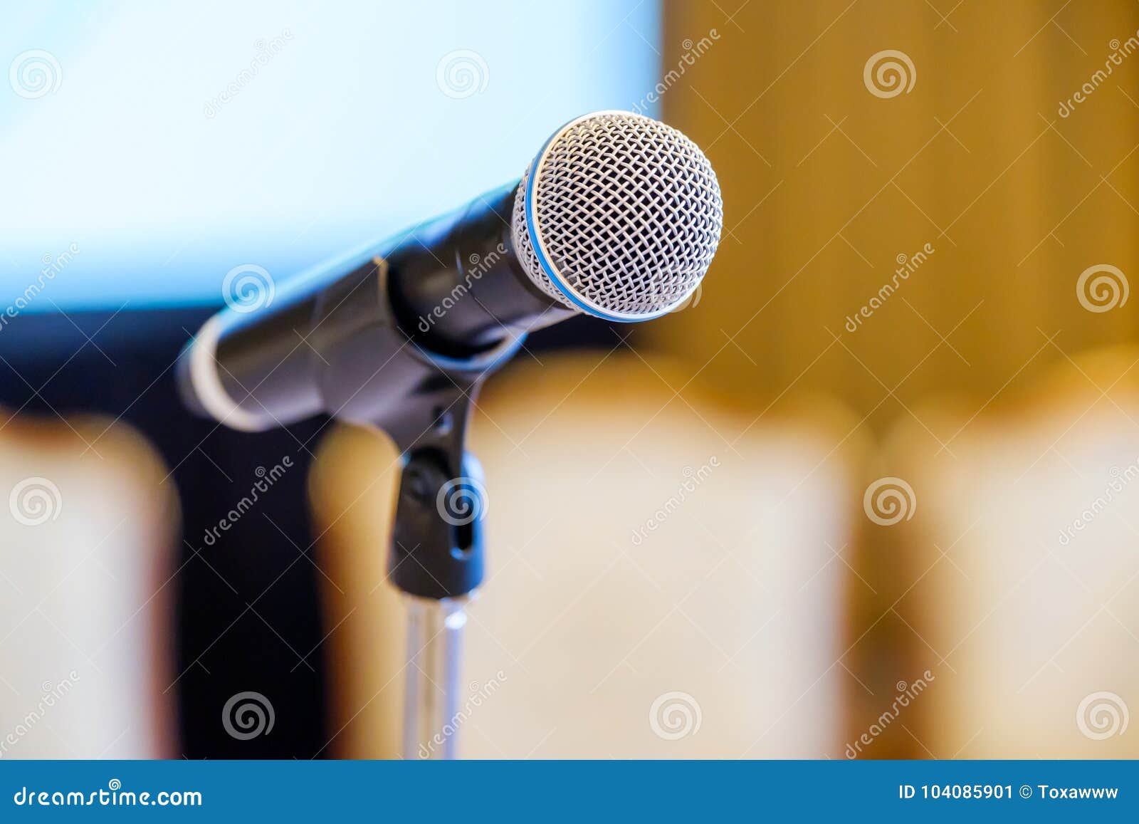 Microphone Close Up at the Conference Stock Image - Image of conference ...