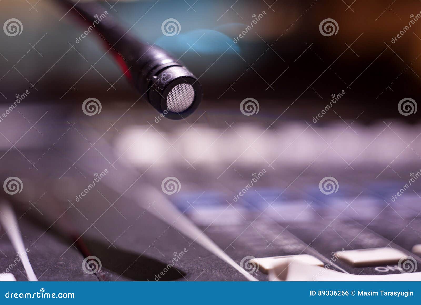 Microphone Close-up on Stage Stock Photo - Image of device, performance ...