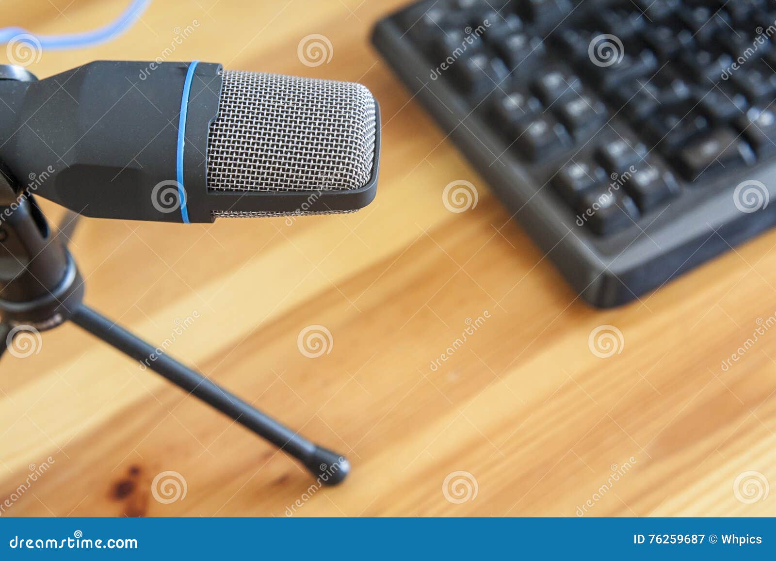 Microphone with computer stock image. Image of recording - 76259687