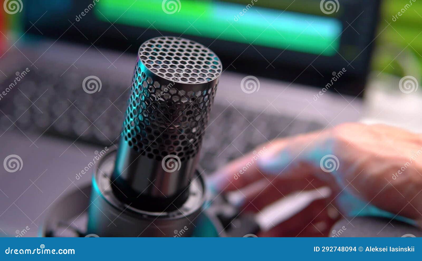 Microphone and Computer in the Recording Studio Stock Footage - Video ...
