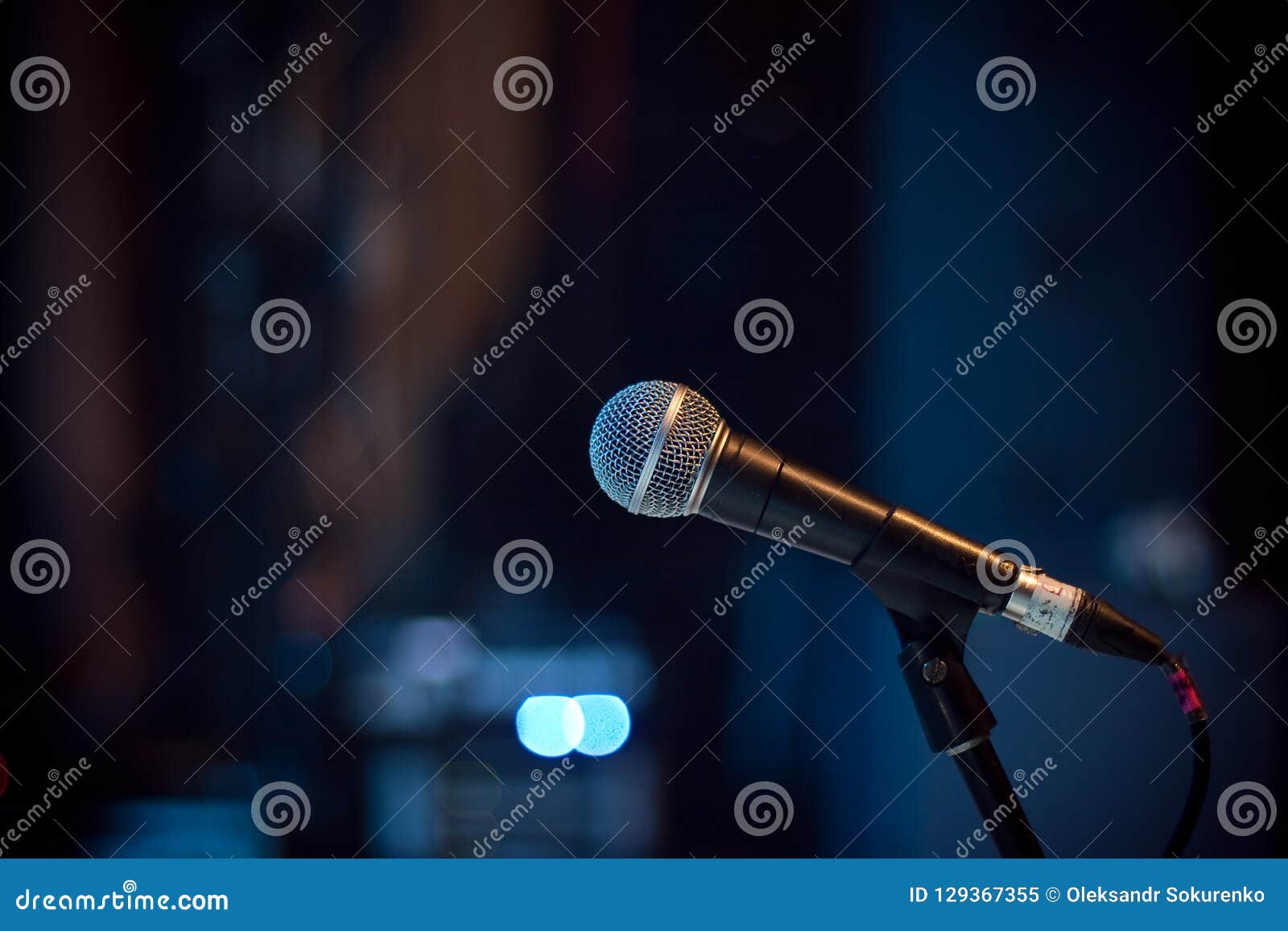 Microphone at concert hall stock image. Image of live - 129367355