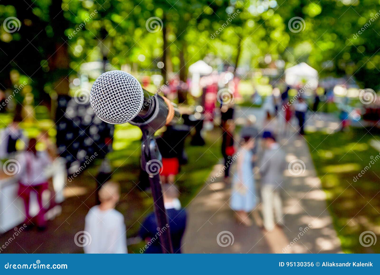 Microphone for Concert Outdoor Event Stock Photo - Image of closeup ...