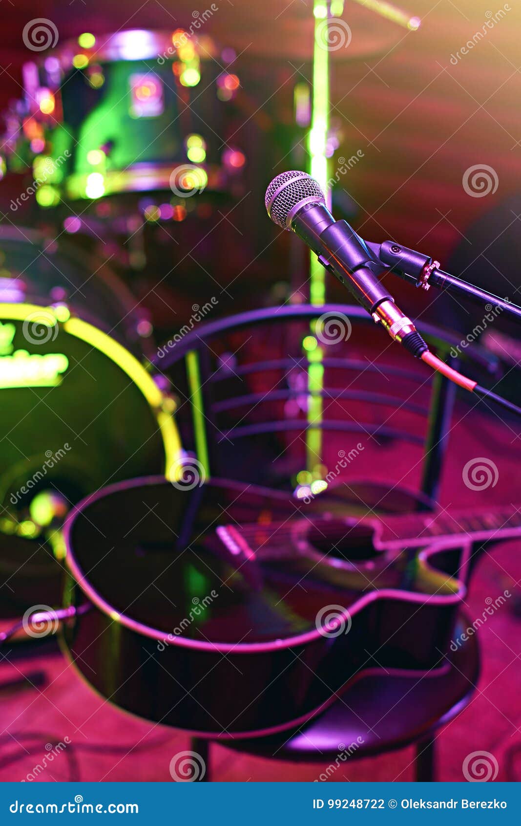 Microphone at concert stock photo. Image of bokeh, music - 99248722