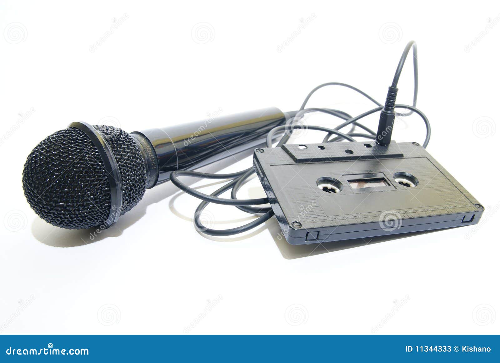 Microphone Connected To Tape Stock Image - Image of cassette, sound ...