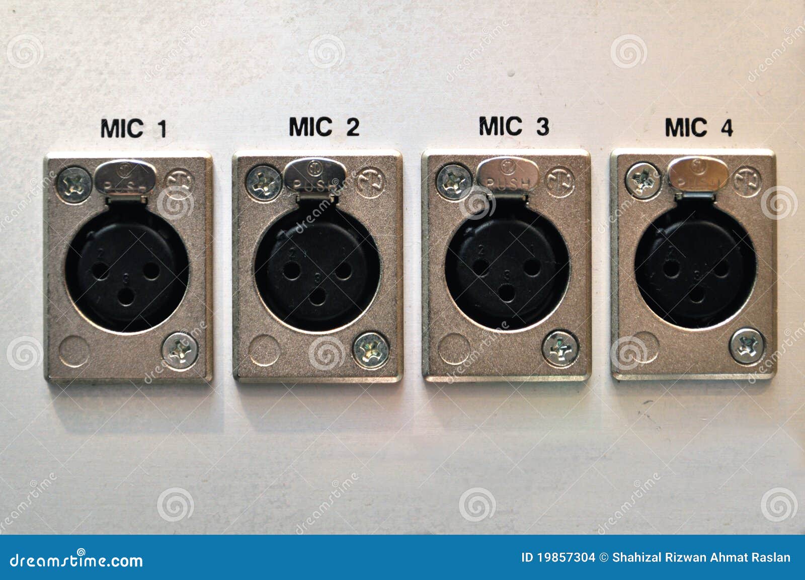 Microphone Connector Panel stock photo. Image of metal - 19857304
