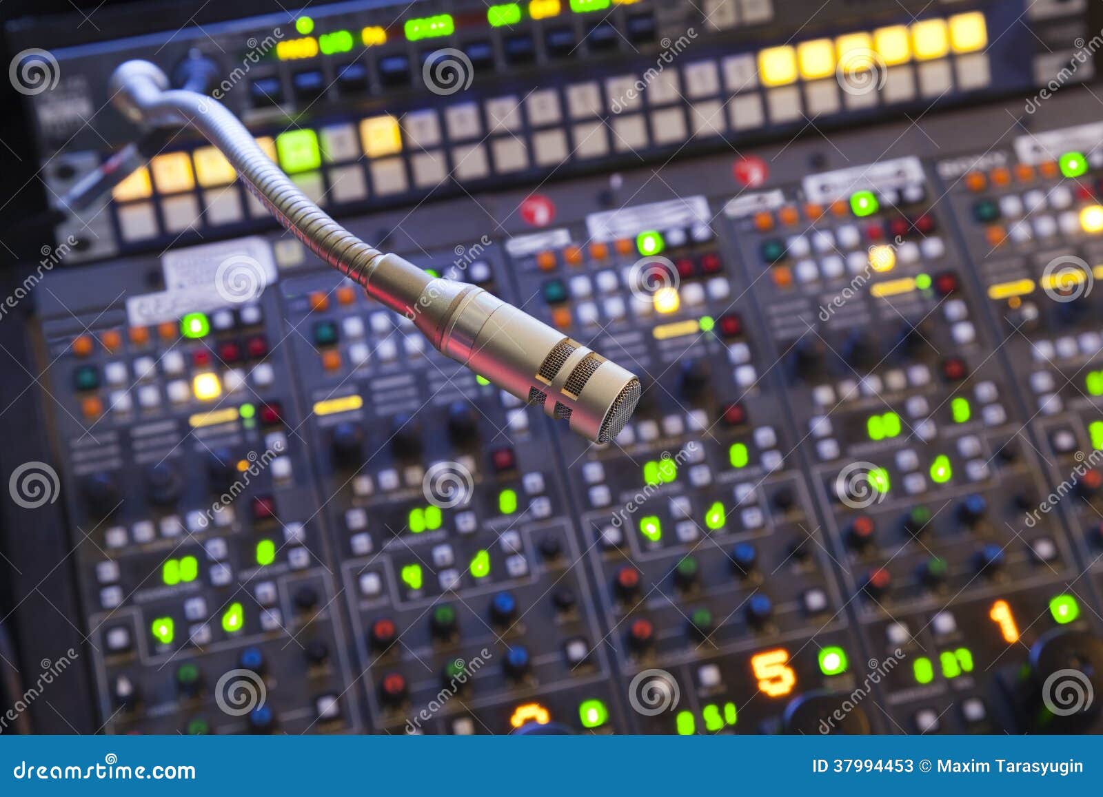 Microphone on the Control Panel Stock Image - Image of microphone ...