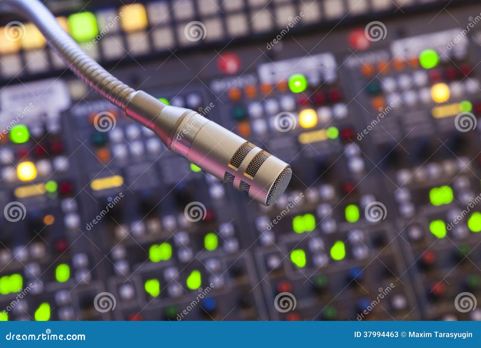 Microphone on the Control Panel Stock Image - Image of panel, record ...