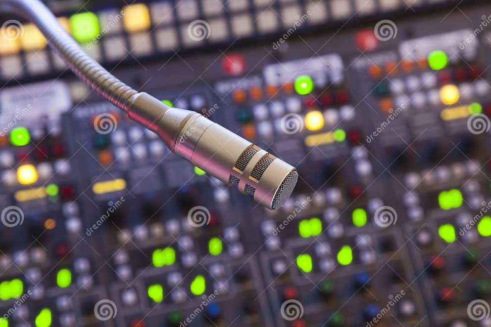 Microphone on the Control Panel Stock Image - Image of panel, record ...