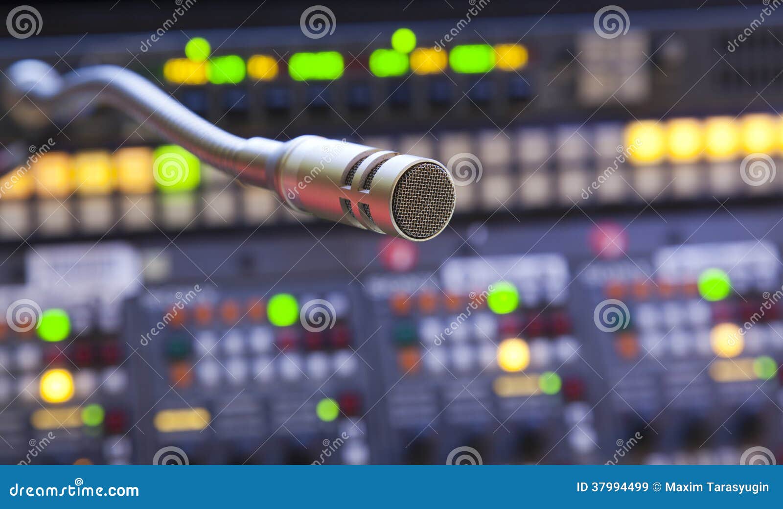 Microphone on the Control Panel Stock Image - Image of format, control ...
