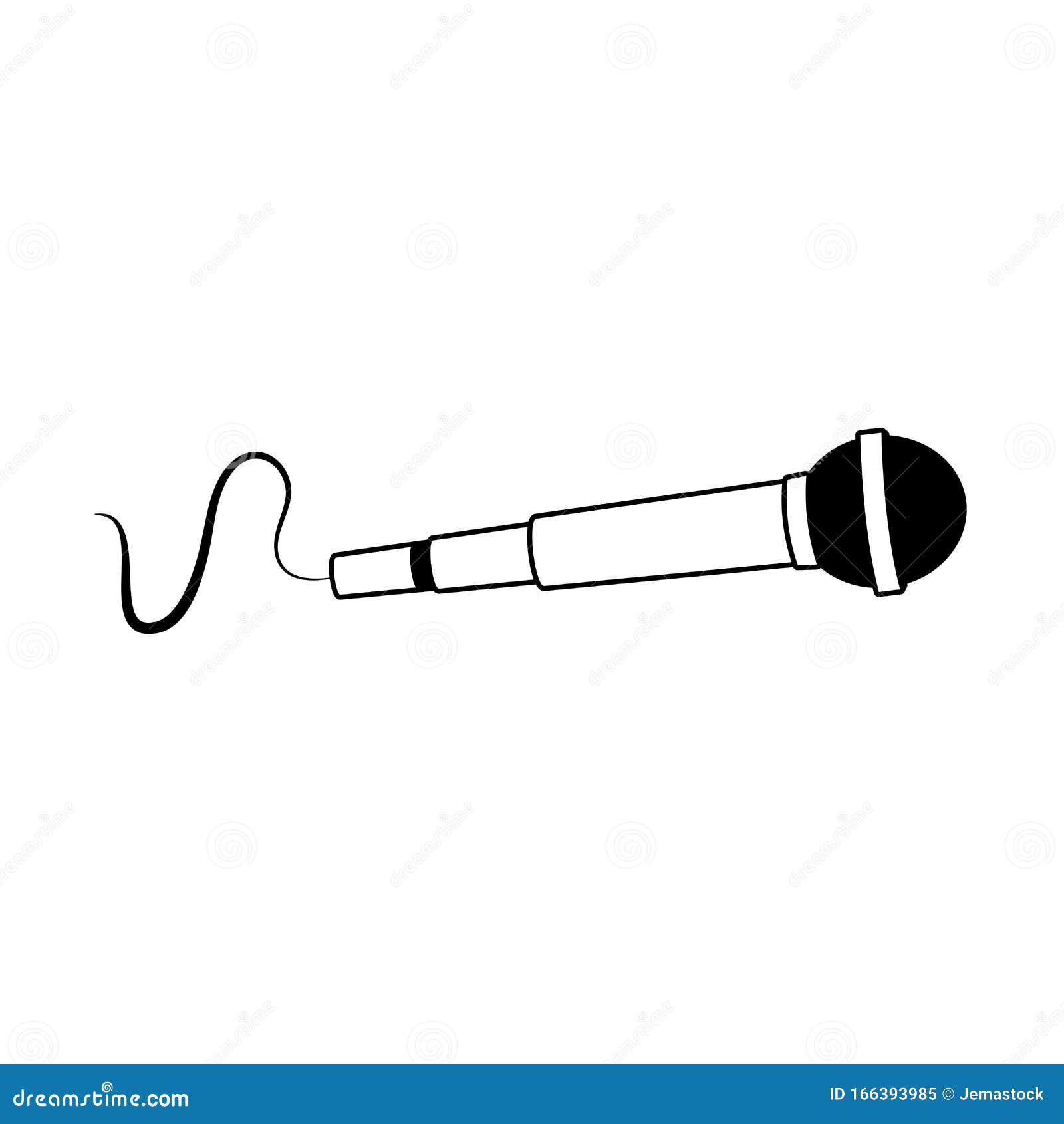 Microphone with Cord Icon, Flat Design Stock Vector - Illustration of ...