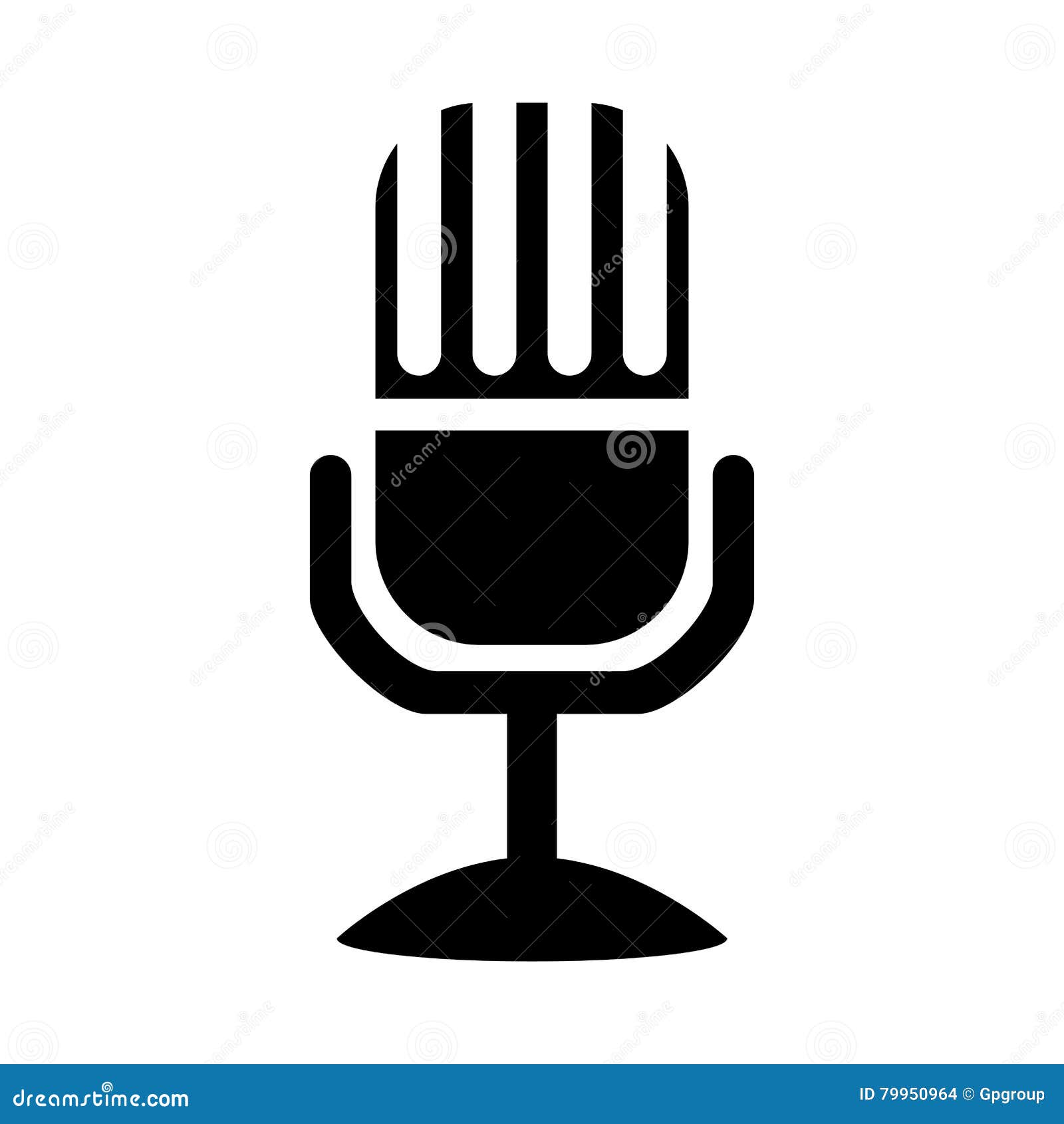 Microphone with cord icon stock vector. Illustration of performing ...