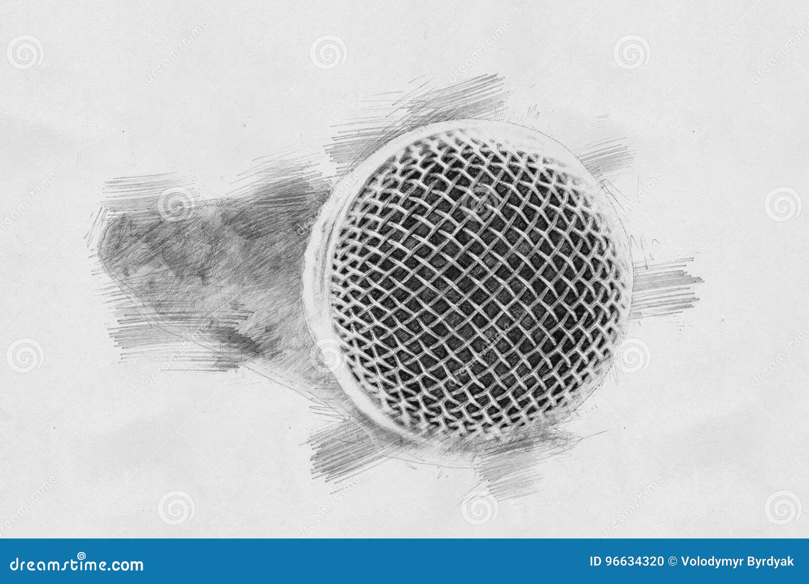 Microphone Croquis Avec Le Crayon Illustration Stock - Illustration of ...