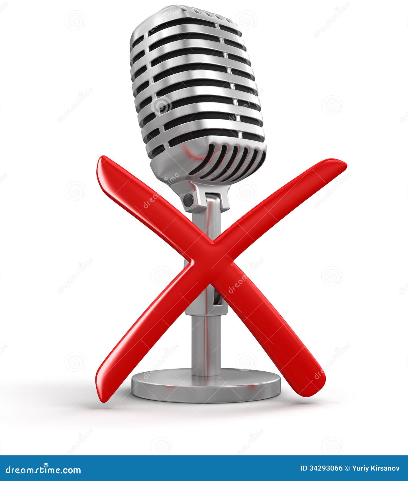 Microphone And Cross (clipping Path Included) Royalty Free Stock Image ...