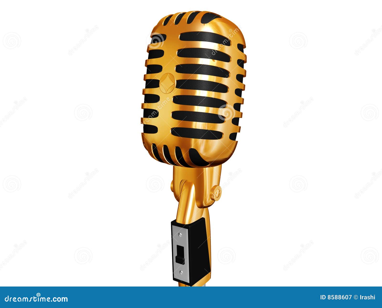 Microphone d'or rétro illustration stock. Illustration du micro - 8588607