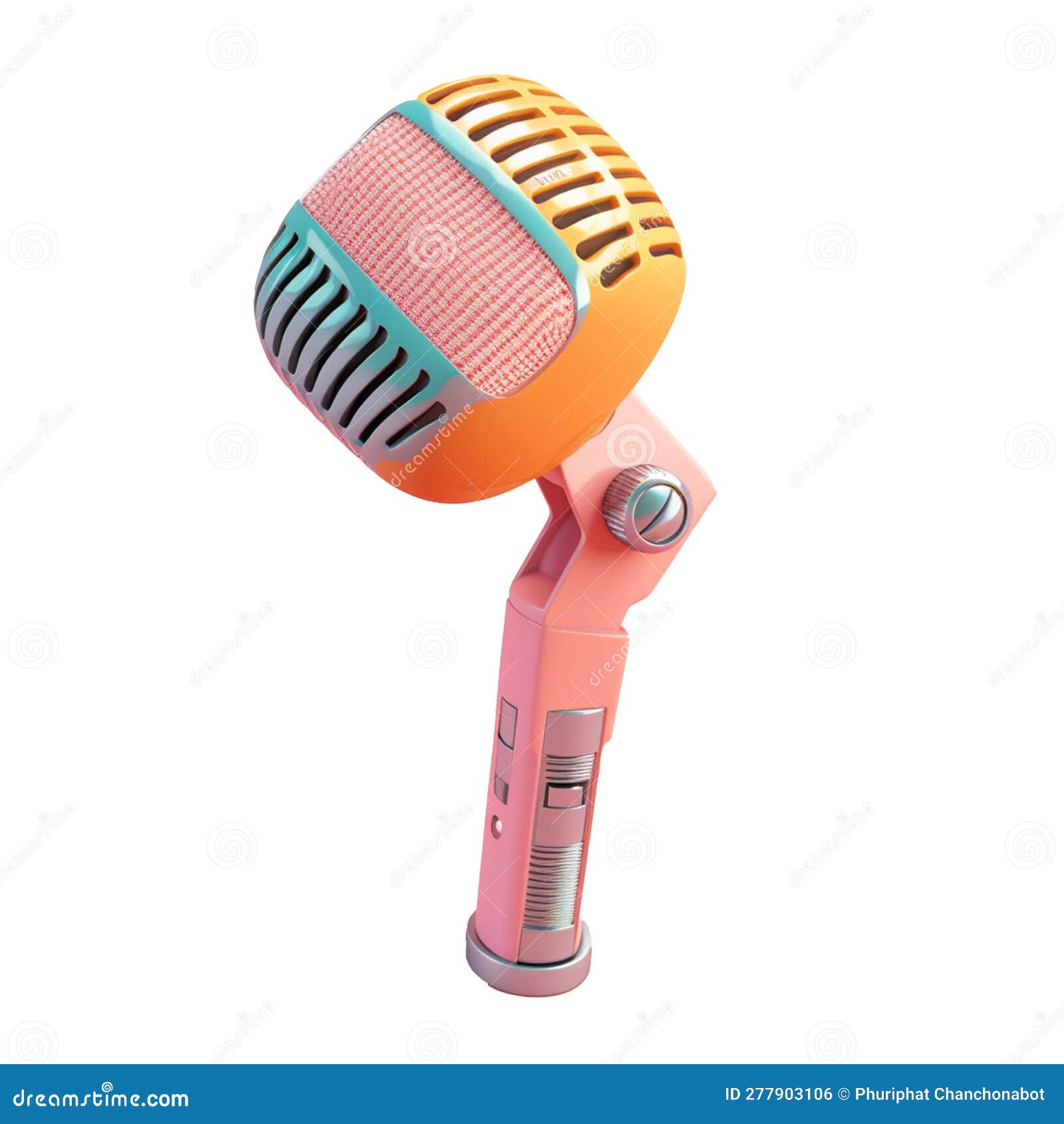 Microphone in 3D Style Trending Color Palette with Generative AI Stock ...