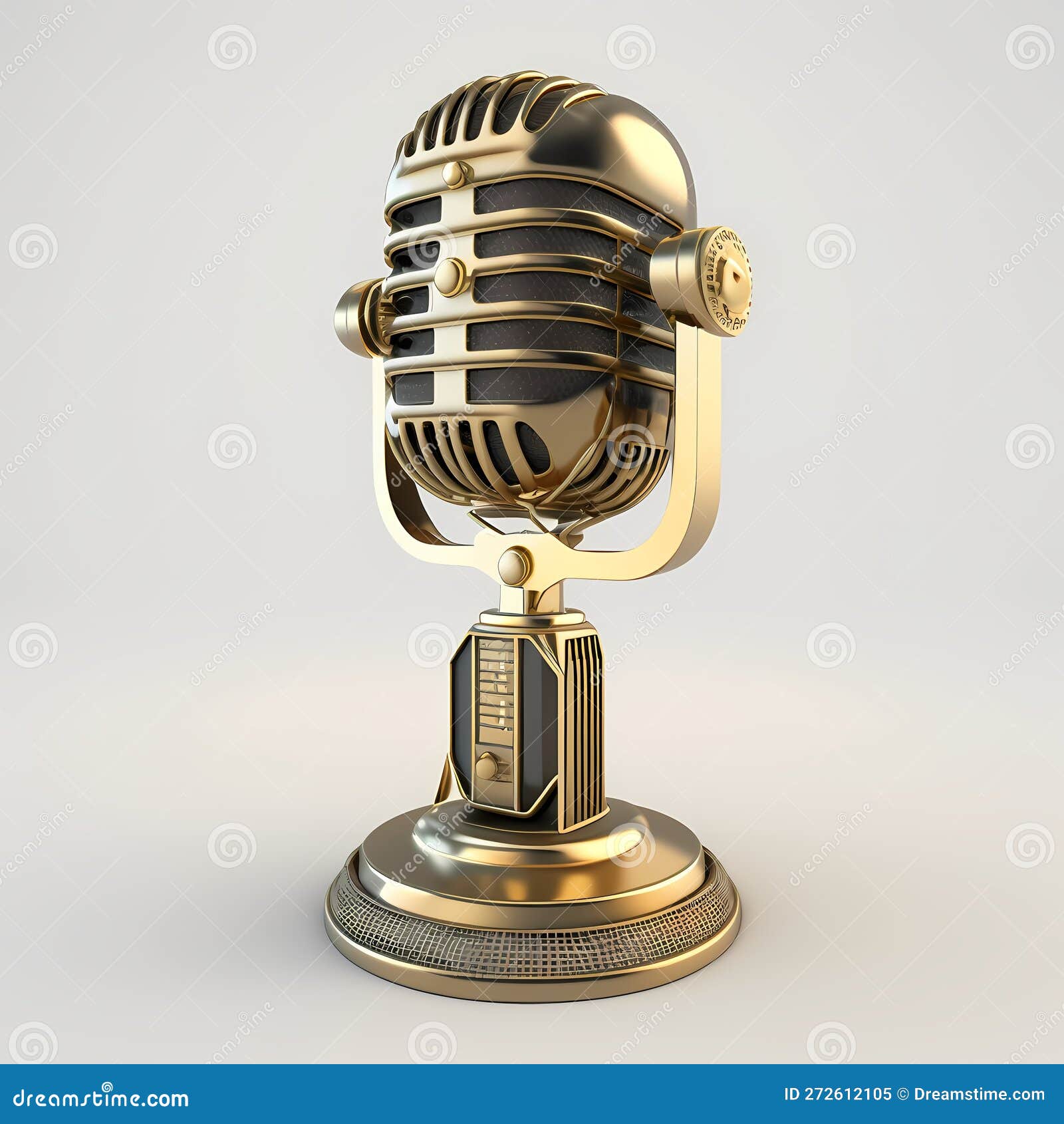 Microphone 3D Trophy. Generative AI Stock Illustration - Illustration ...