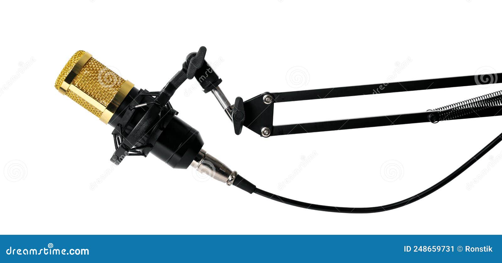 Microphone Dans Un Support Micro Isolé Sur Fond Blanc Image stock ...