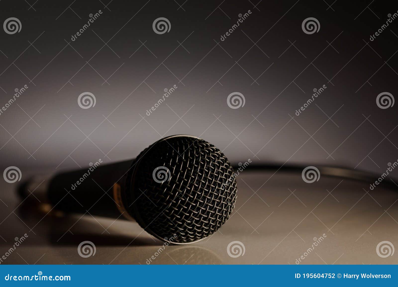 Microphone in the Dark stock photo. Image of jack, broadcasting - 195604752