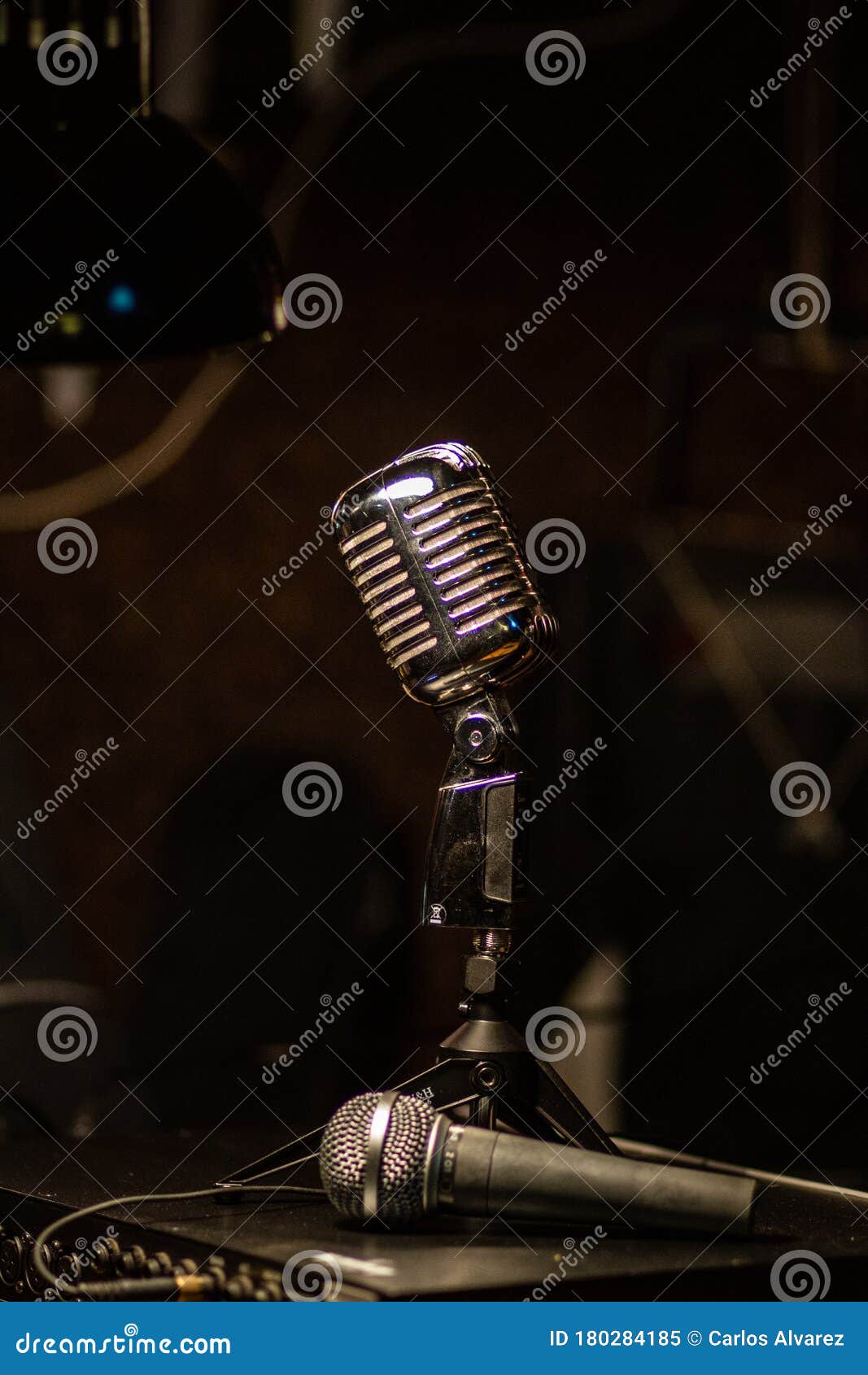 Microphone in Recording Studio Stock Image - Image of media, audio ...