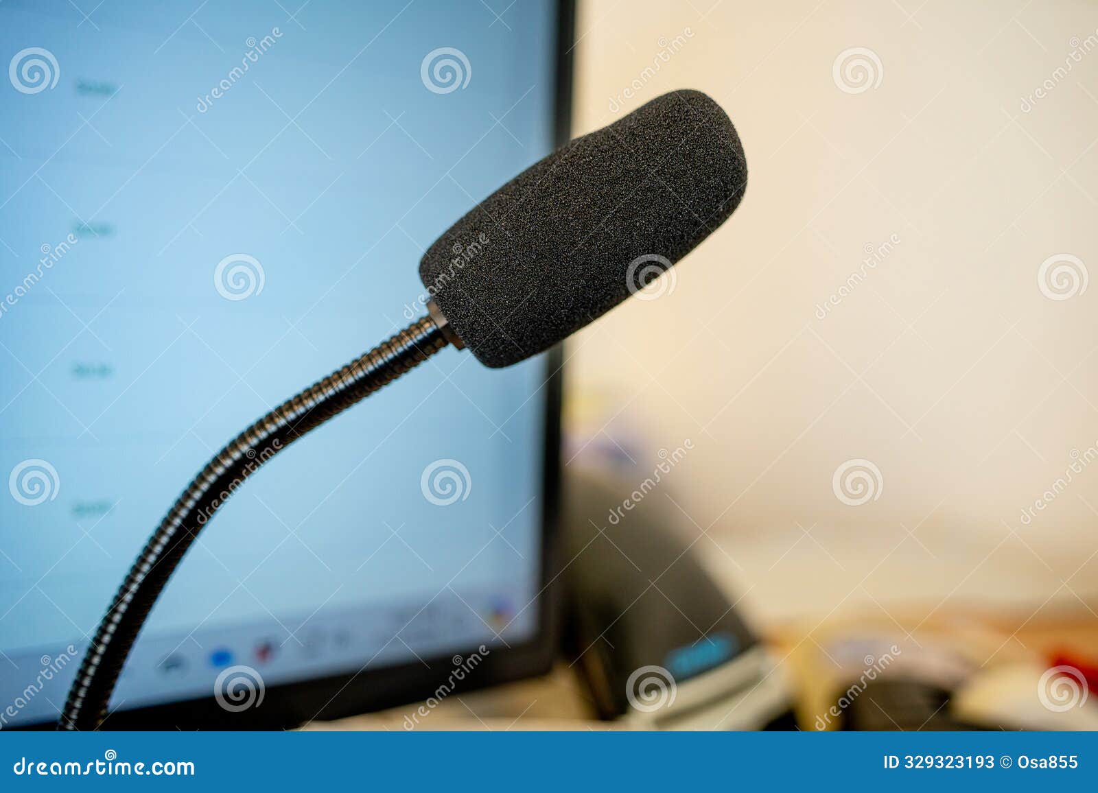 Microphone for Dictating Memos, Letters and Emails Stock Image - Image ...