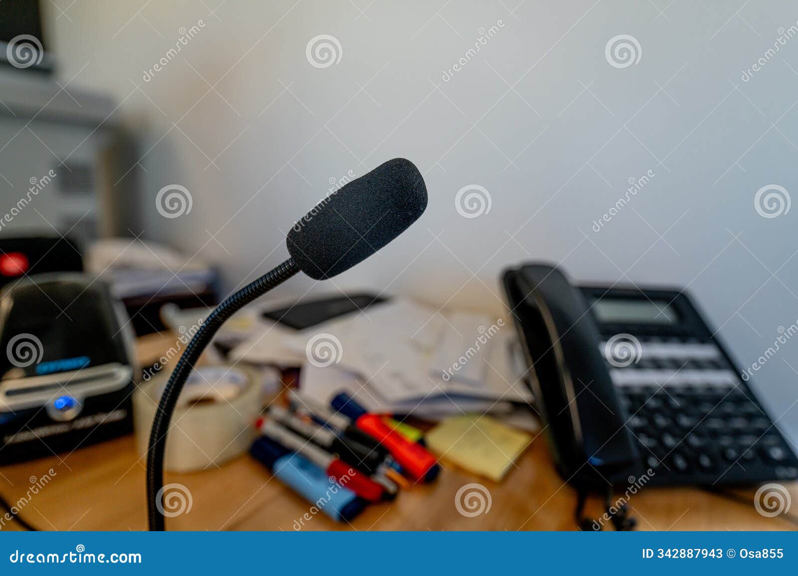 Microphone for Dictating Memos, Letters and Emails Stock Image - Image ...