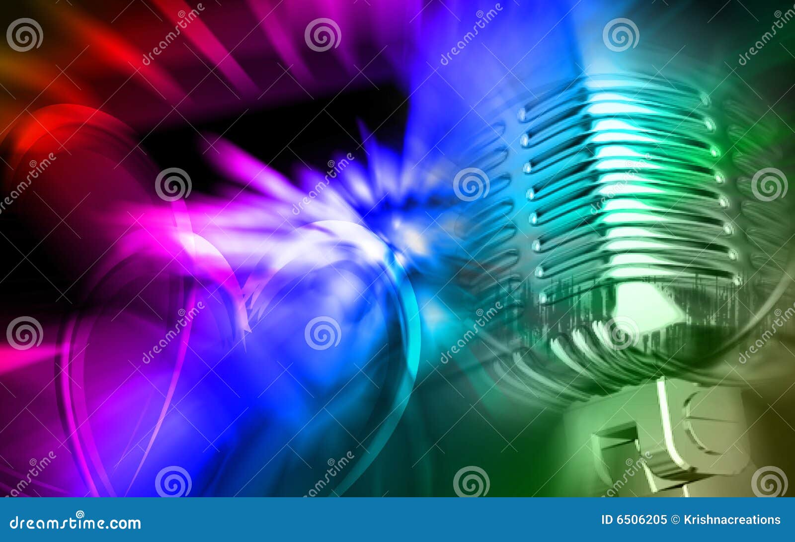 Microphone in Digital Colour Background Stock Illustration ...