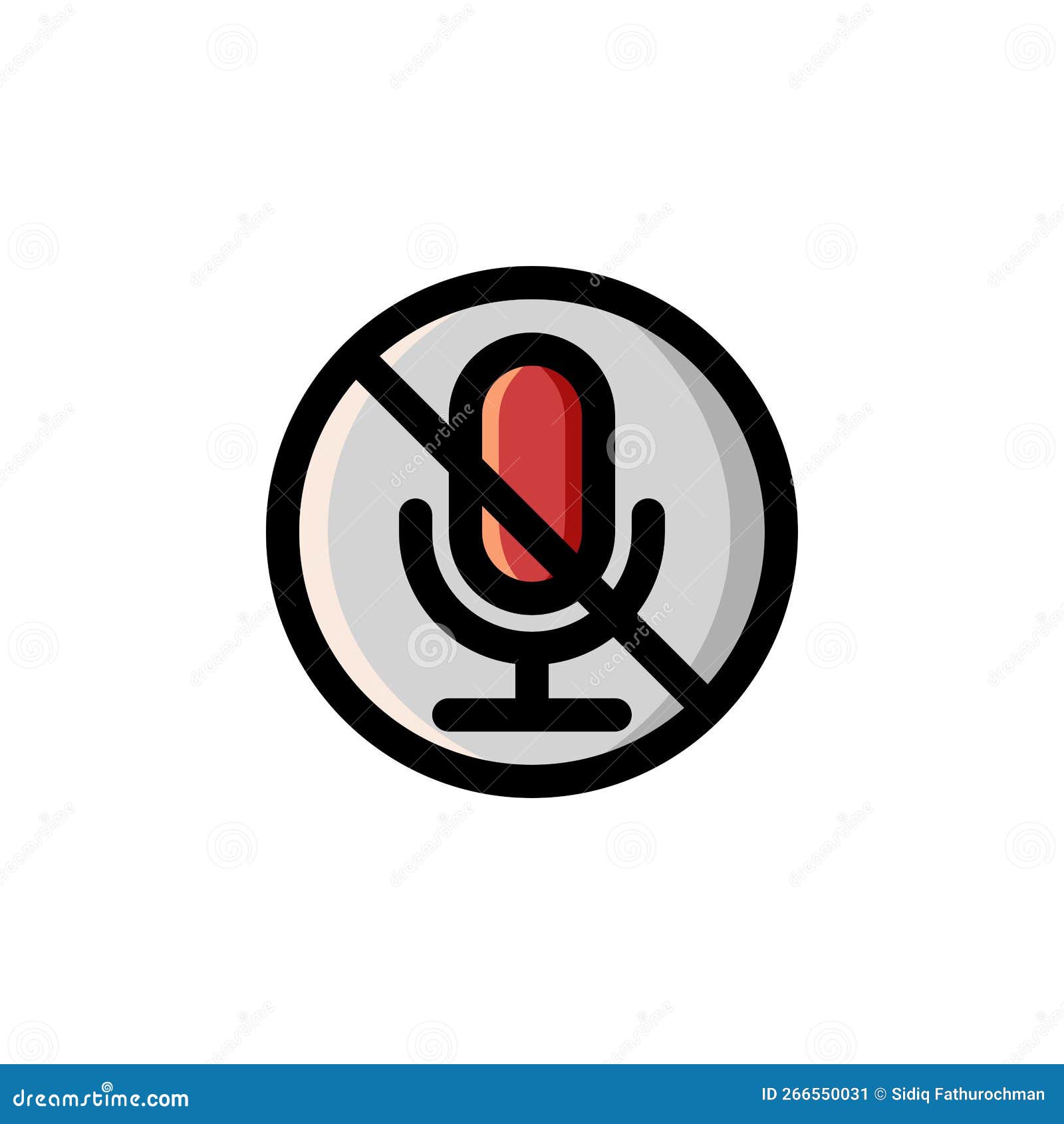 Microphone Disable Icon stock vector. Illustration of microphone ...