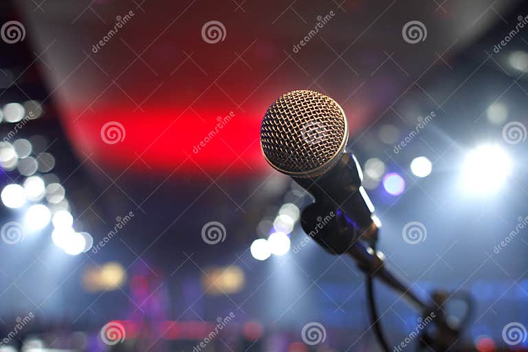 Microphone in a disco stock photo. Image of club, lights - 14447792