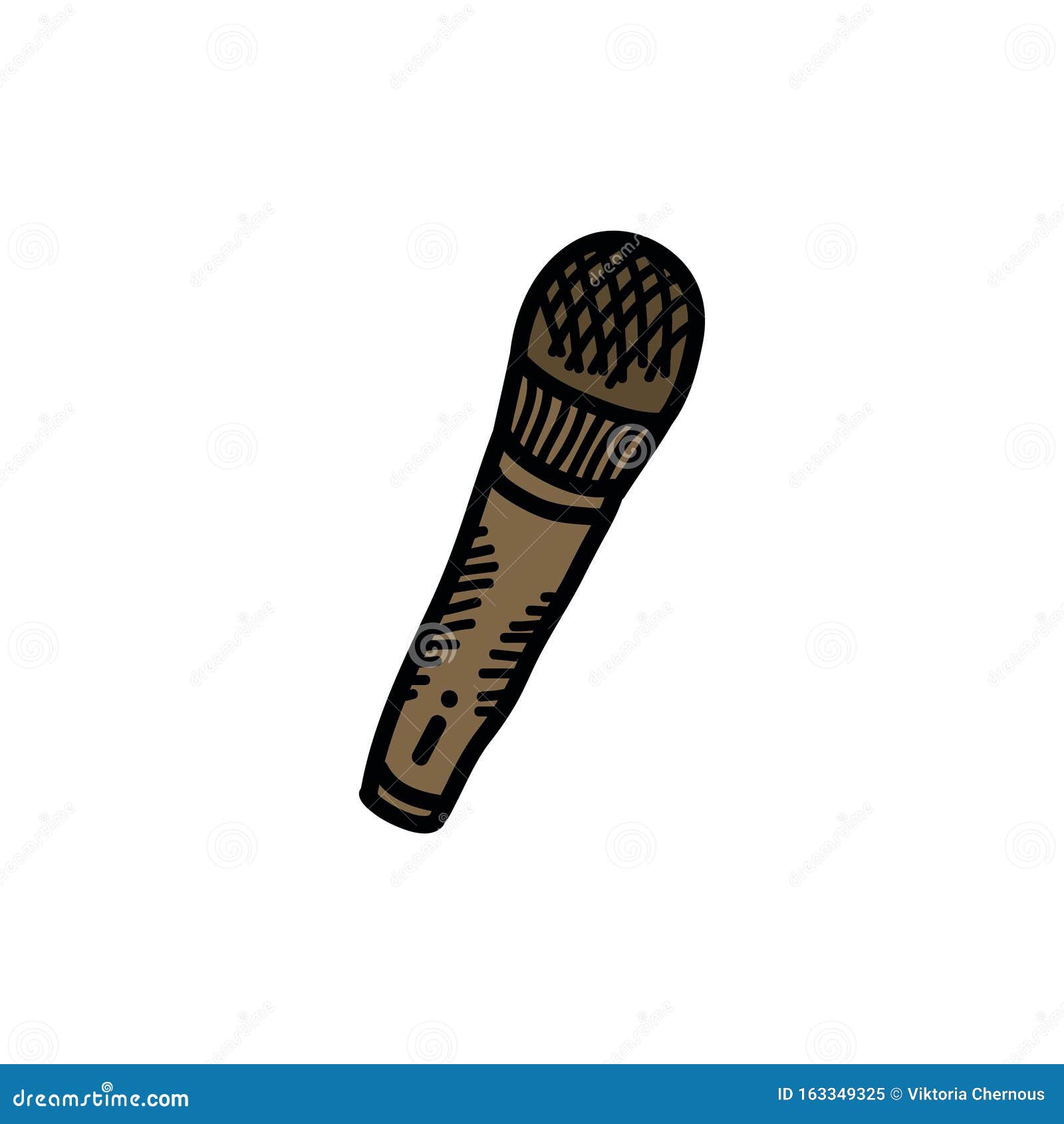 Microphone Doodle Icon, Vector Illustration Stock Illustration ...