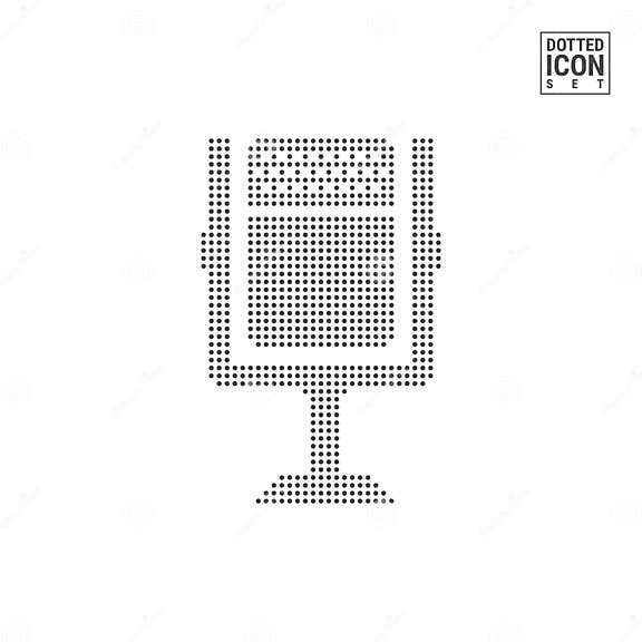 Microphone Dot Pattern Icon. Microphone Dotted Icon Isolated on White ...