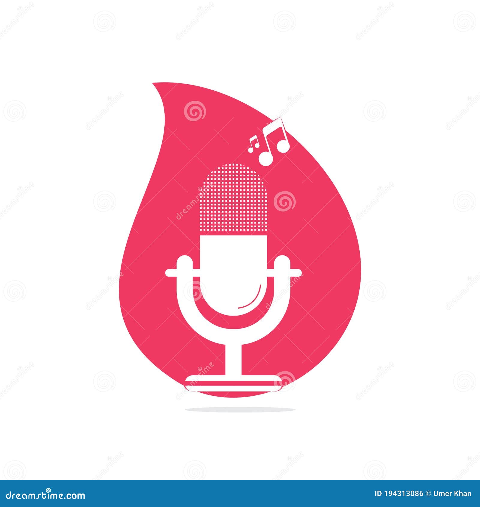 Microphone Drop Shape Concept Logo Design. Stock Vector - Illustration ...