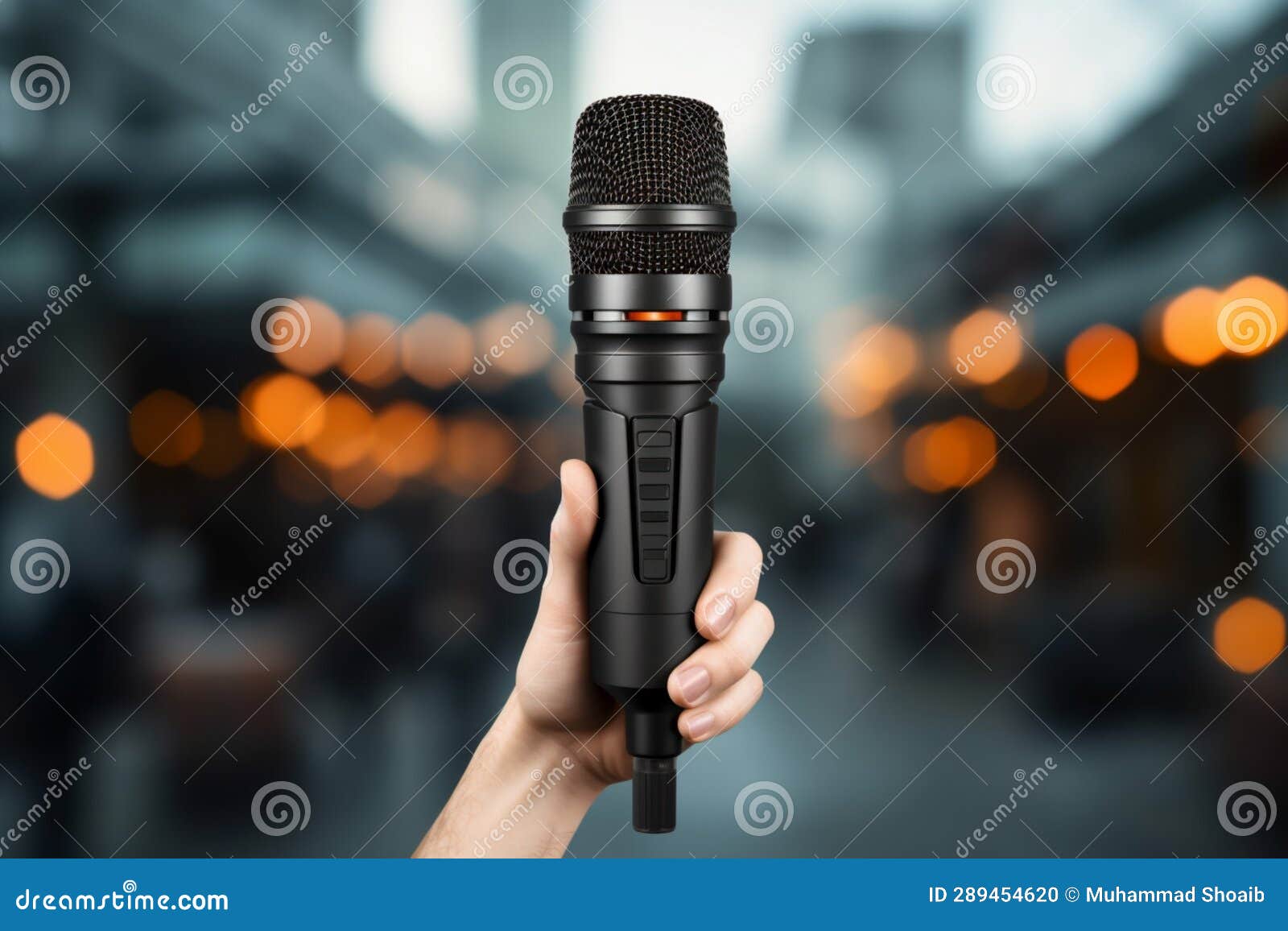 A Microphone Empowers a Journalist S Front View, Making Stories ...