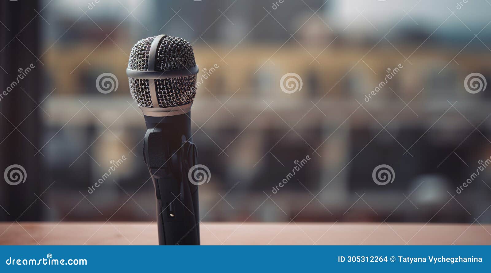Microphone on an Empty Stage Stock Photo - Image of amplifier, tune ...