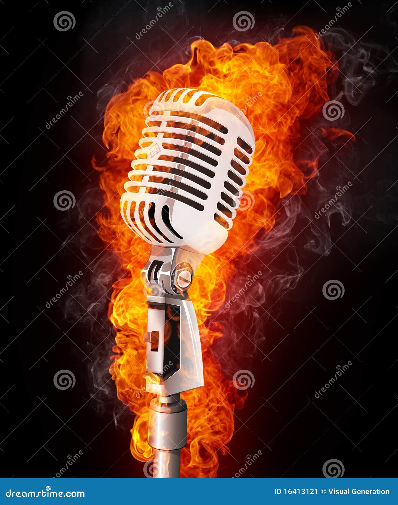 Microphone On Fire, Hot Mic In Flames, Rap Battle Rhymes Music, Karaoke ...