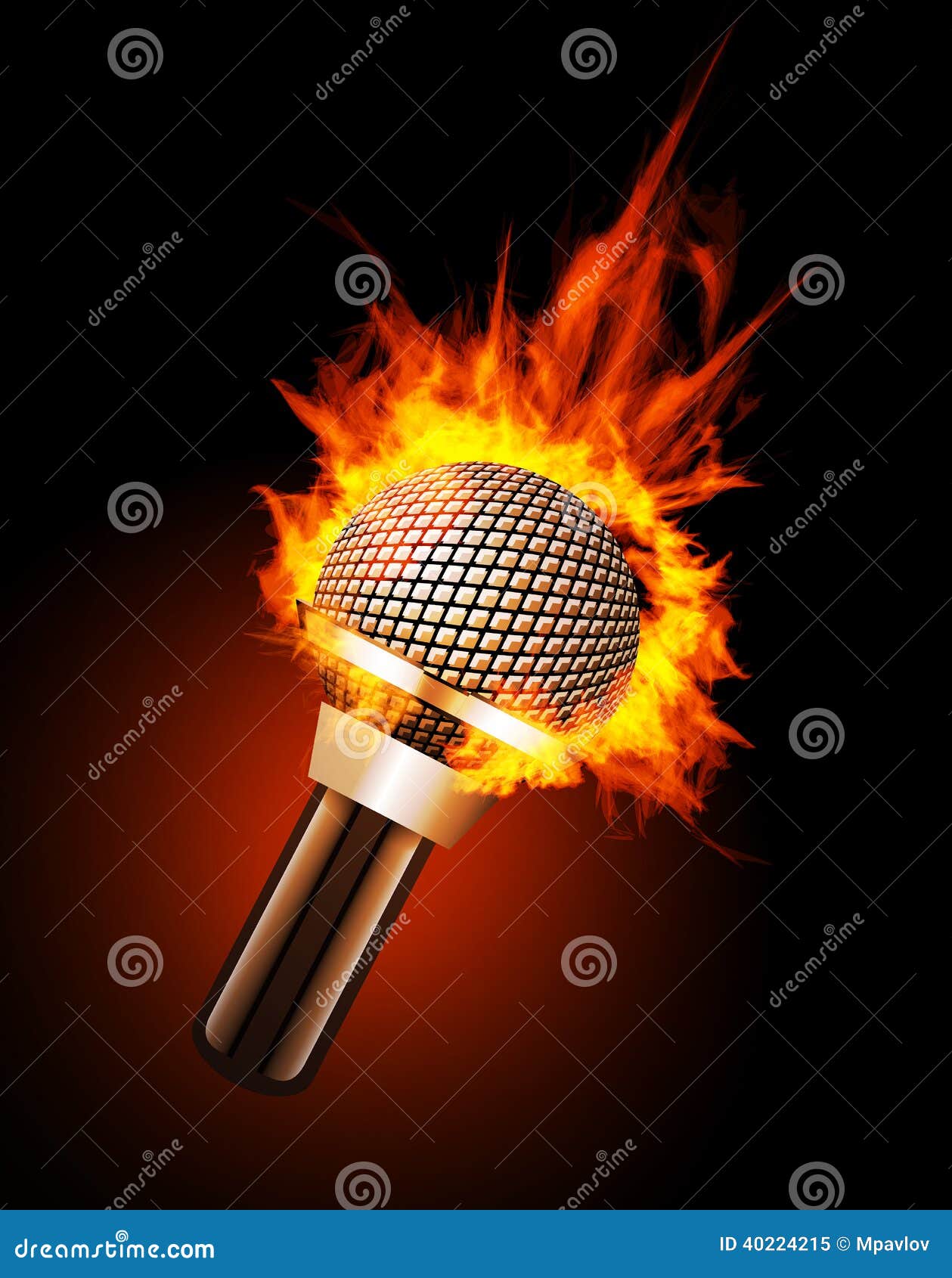 Microphone On Fire, Hot Mic In Flames, Rap Battle Rhymes Music, Karaoke ...