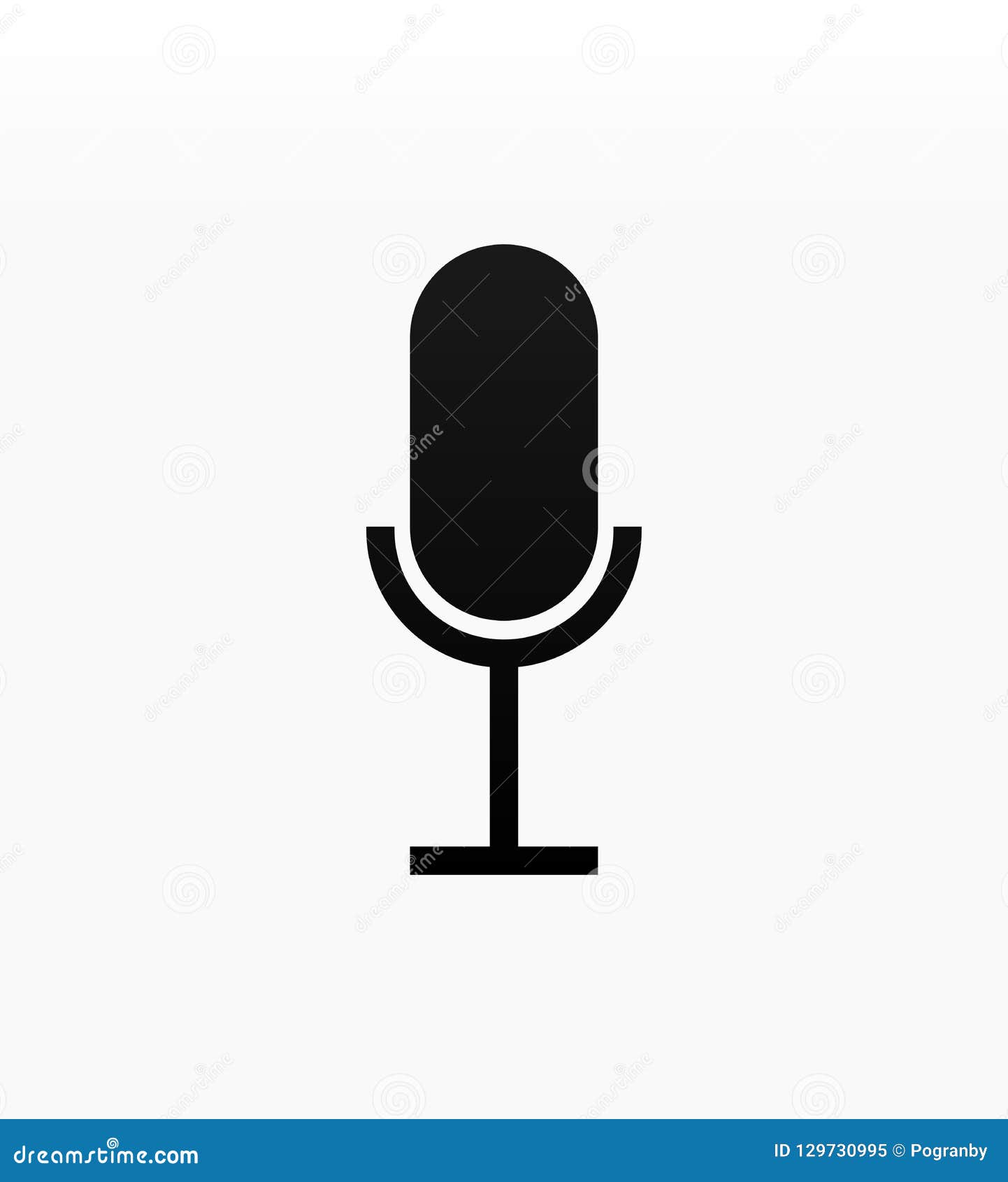 Microphone Flat Isolated Simple Icon Stock Image - Illustration of ...
