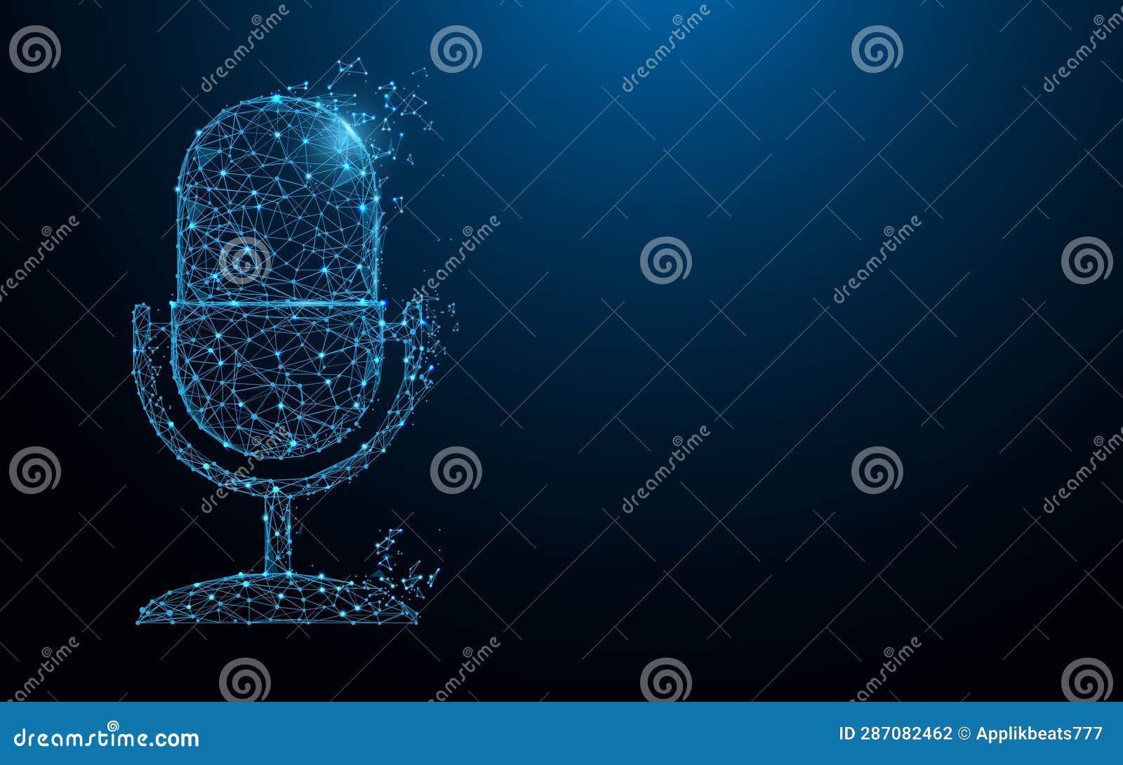 Microphone Form Lines, Triangles and Particle Style Design ...