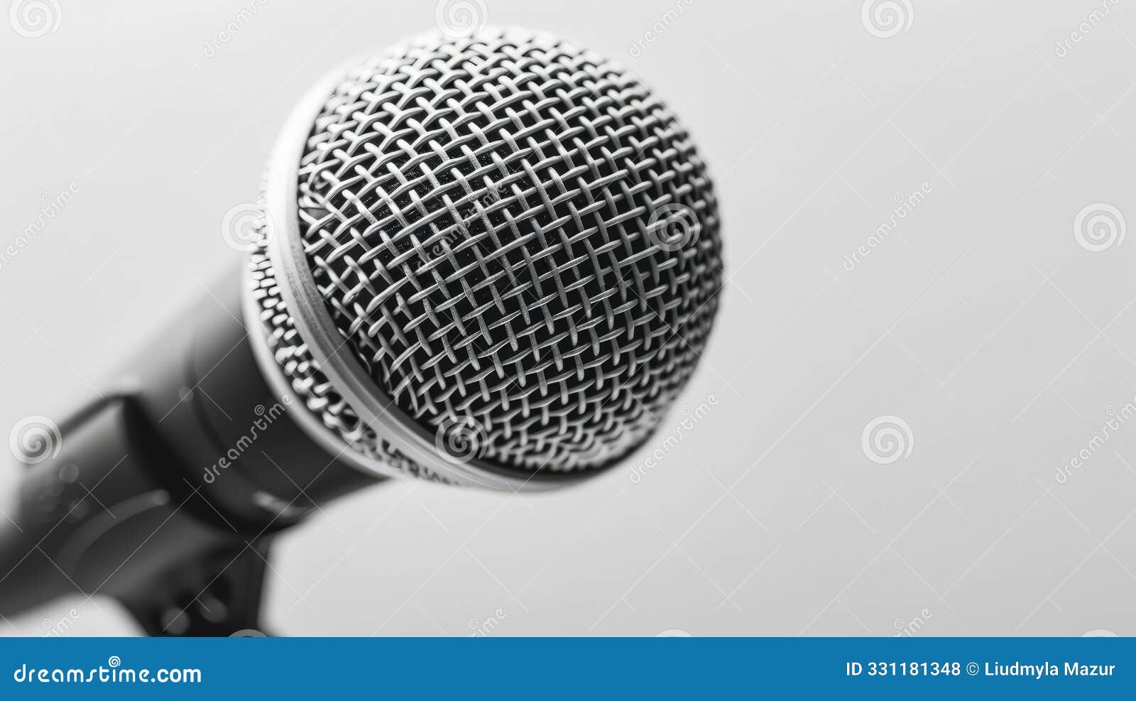 A Microphone with a Fuzzy White Background Stock Photo - Image of rock ...