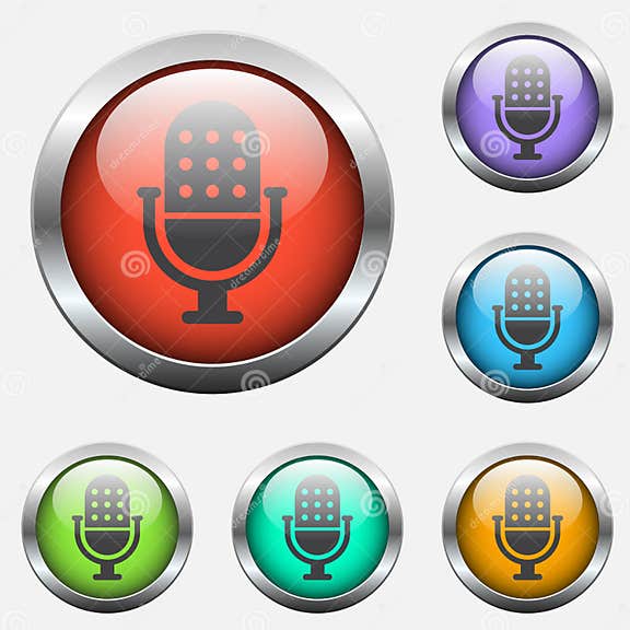 Microphone glass buttons stock vector. Illustration of graphic - 239786448