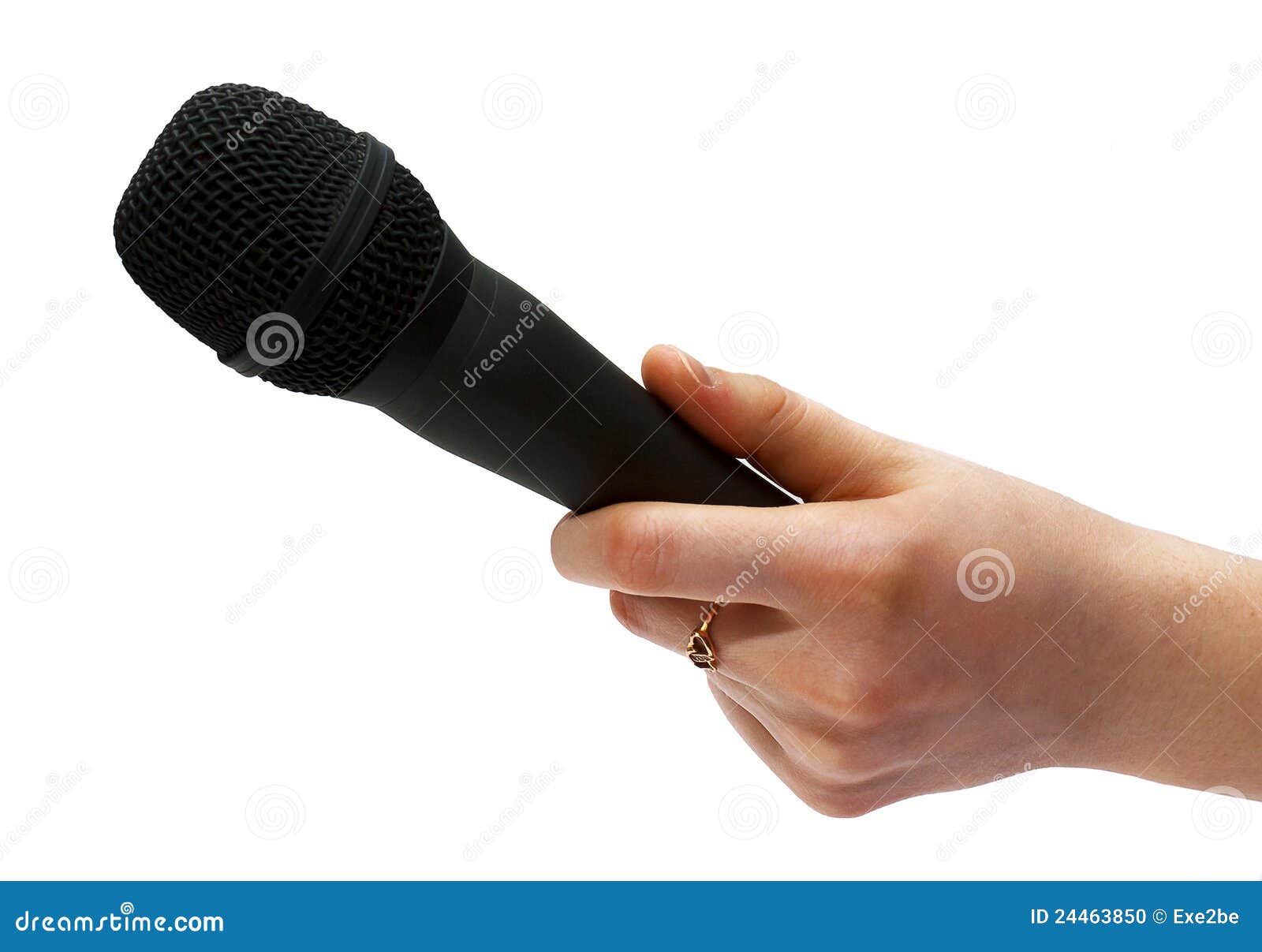 Microphone in hand stock photo. Image of sound, hand - 24463850