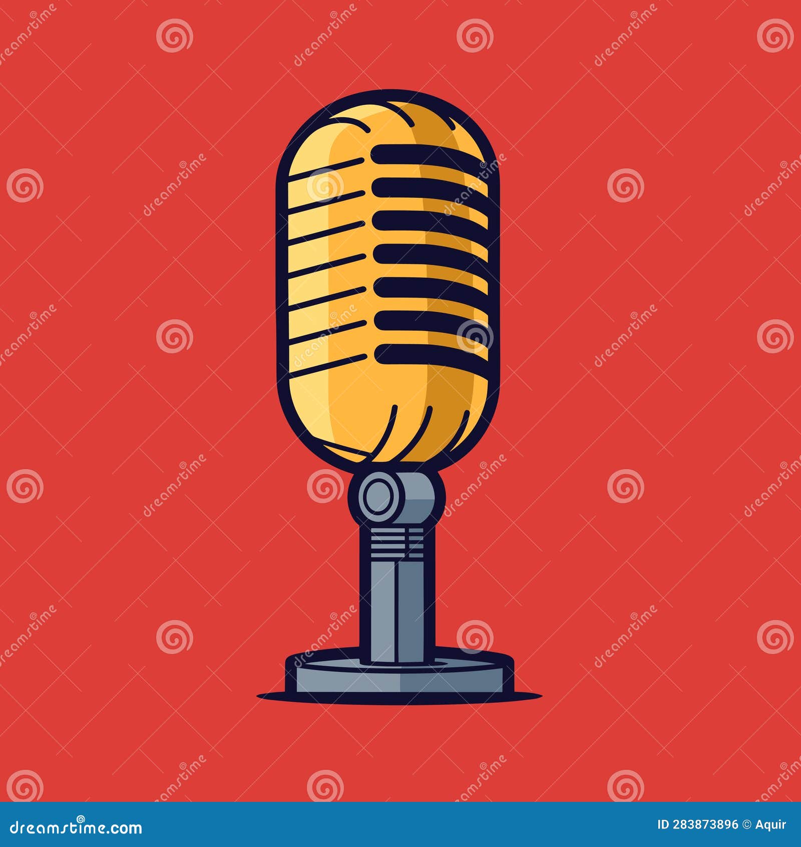 Microphone Hand-drawn Comic Illustration. Microphone. Vector Doodle ...
