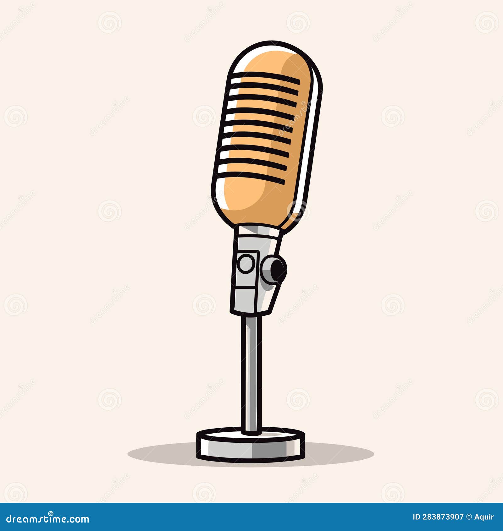 Microphone Hand-drawn Comic Illustration. Microphone. Vector Doodle ...