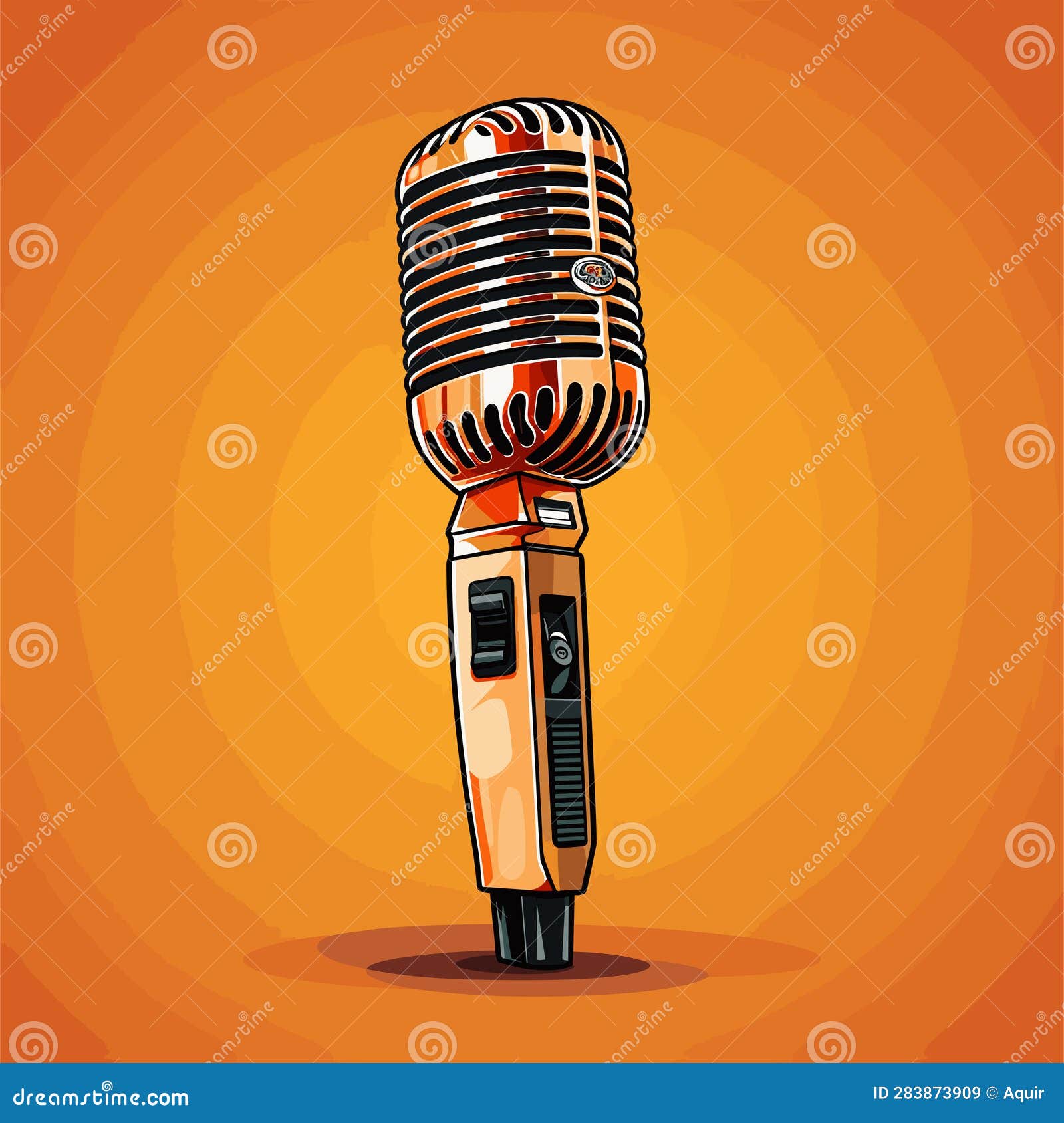 Microphone Hand-drawn Comic Illustration. Microphone. Vector Doodle ...