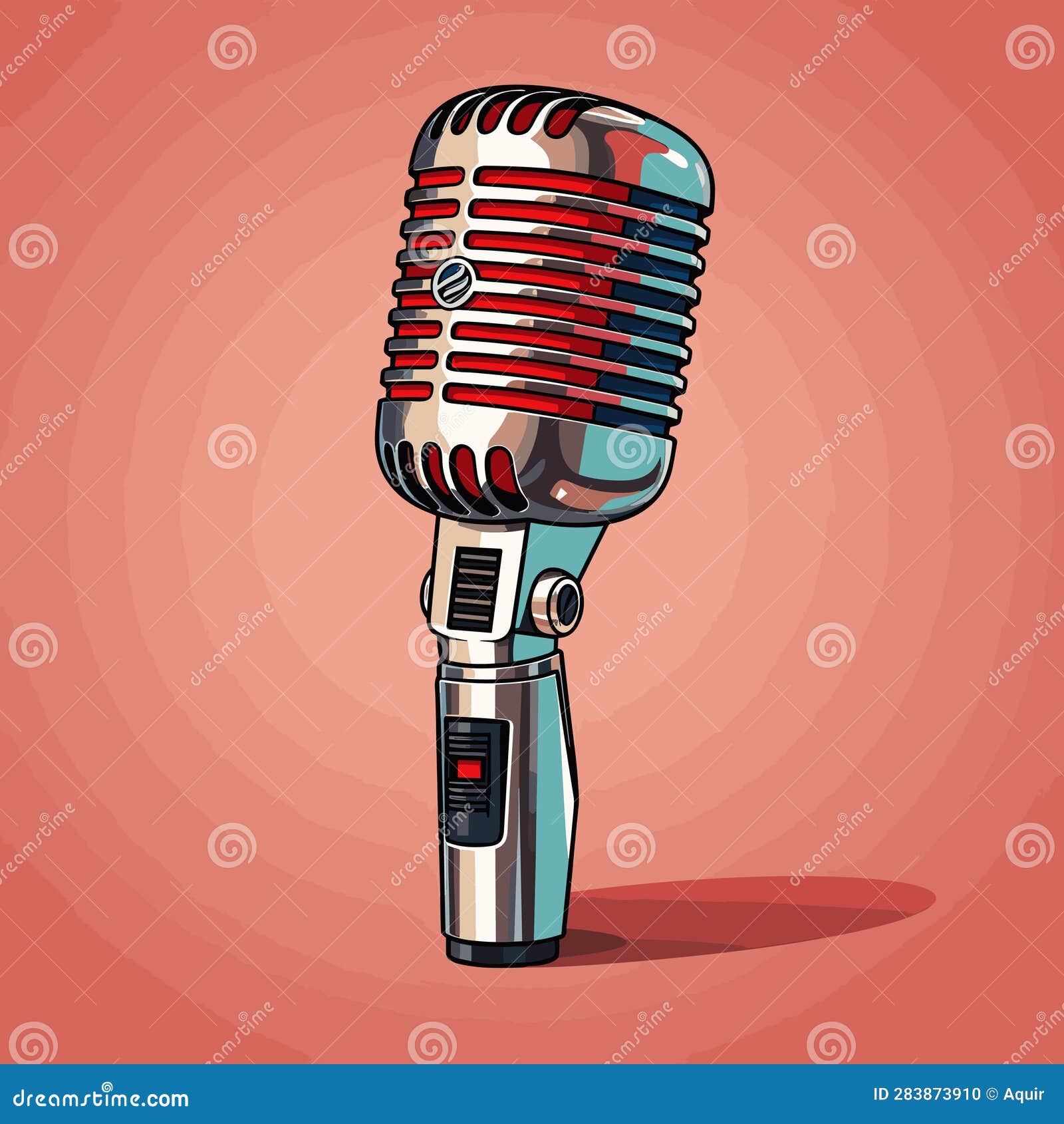 Microphone Hand-drawn Comic Illustration. Microphone. Vector Doodle ...