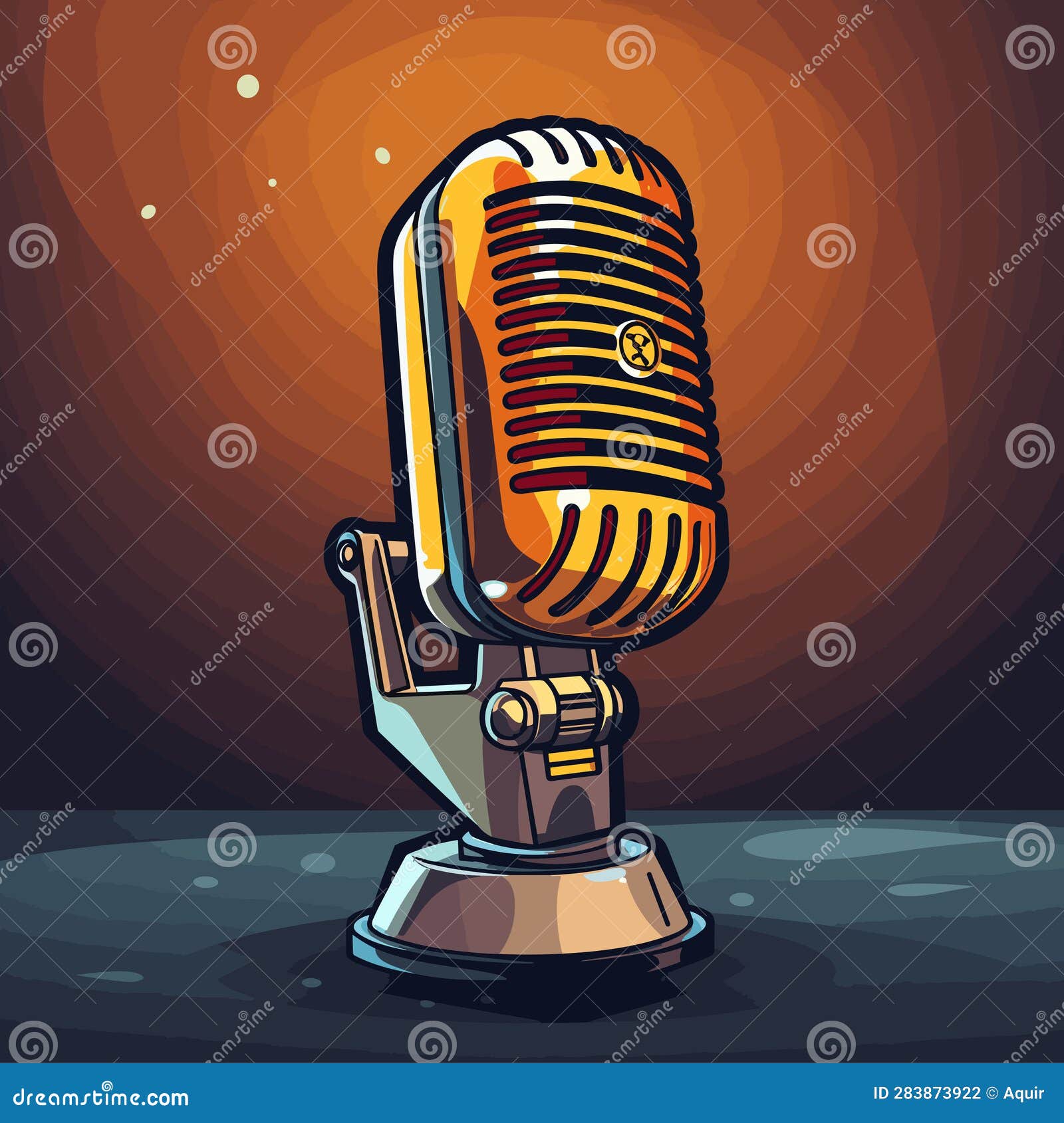 Microphone Hand-drawn Comic Illustration. Microphone. Vector Doodle ...